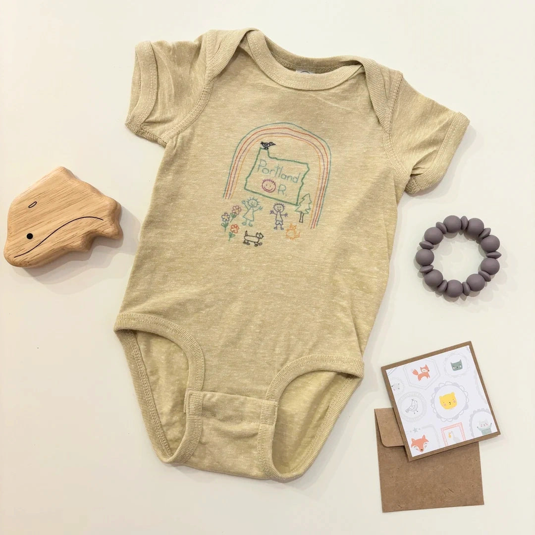 Cute Kids Print Portland Oregon Infant Onesie – Black Wagon Kids