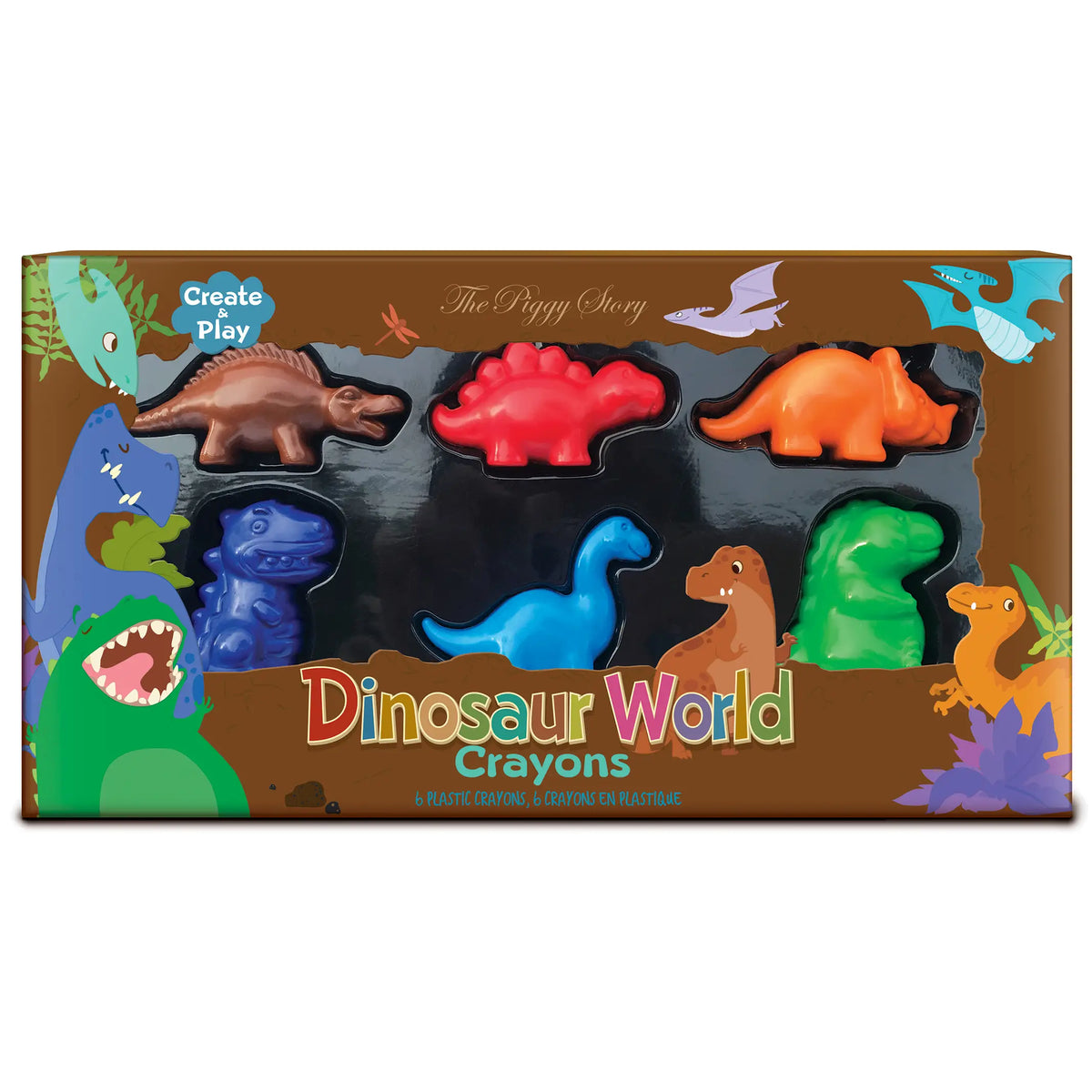 Dinosaur Crayons | set of 6 – Black Wagon Kids